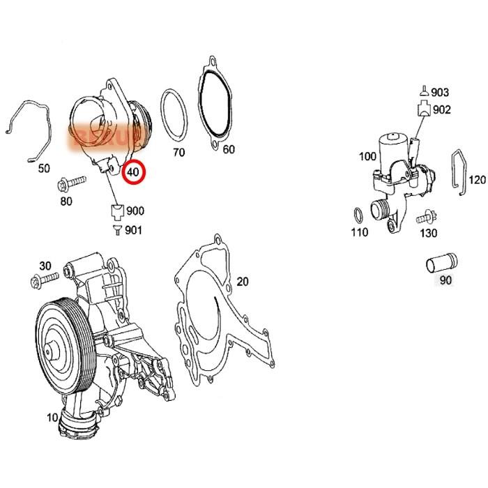 ベンツ サーモスタット WAHLER製 純正OEM 100度開弁 Eクラス W211 E230 E250 E280 E300 E350 M272 V6 2722000415 : ベルーフ ...