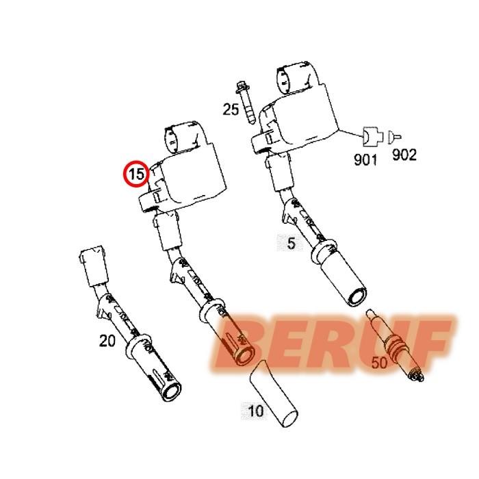 メルセデス ベンツ / イグニッションコイル HELLA製 Cクラス W204 C350 M276 V6エンジン 2769065400 ...