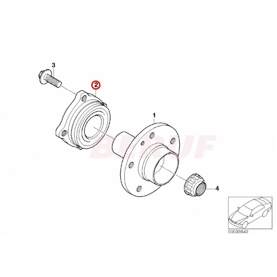 BMW リア ホイール ハブベアリング FAG製 5シリーズ E60 E61 525i 530i 530xi 550i 33411095238 ...