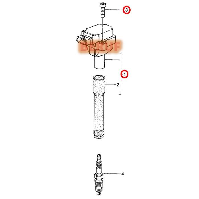 ポルシェ イグニッションコイル NGK製 ボクスター 987 2.5 M9620 2.7 M9720 M9625 3.2S M9626 3 ...