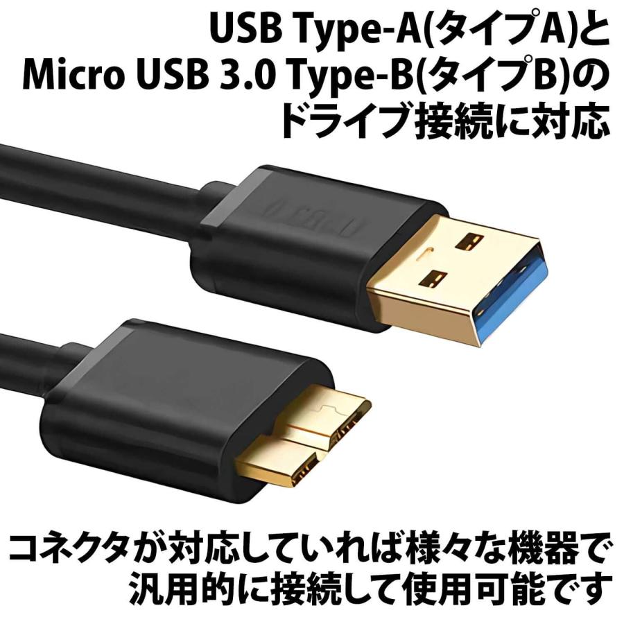 50%offクーポン有 Micro USB 3.0 Type-B ケーブル 長さ1m SSD HDD DVD BD microB USB3.0 ...