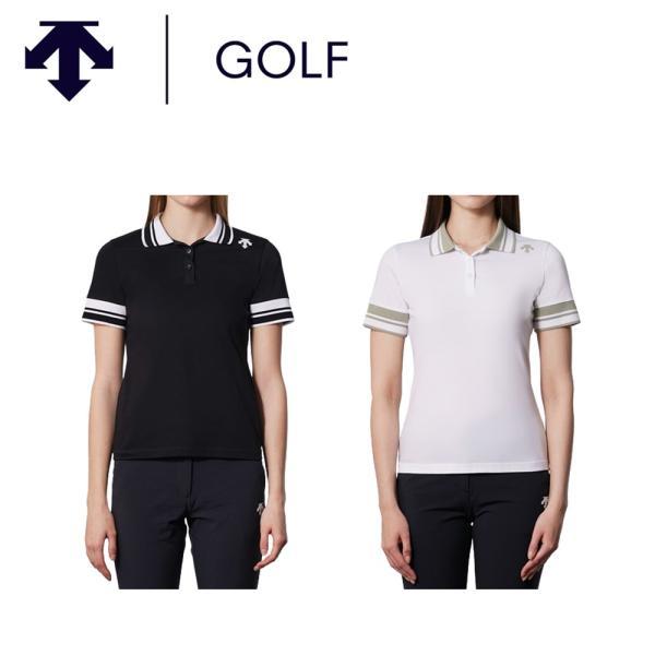 DESCENTE GOLF デサントゴルフ レディース ゴルフウェア シャツ 天竺半袖シャツ DGWXJA11 24SS 春夏 ストレッチ 吸汗速乾 UV CUT UPF15 : ベスポ ...