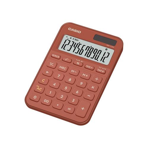 カシオ計算機 MW-C20D-RD-N デザイン電卓 ミニジャスト型カラフル 12桁表示 税計算機能あり ブリックレッド : ベスト電器 ...