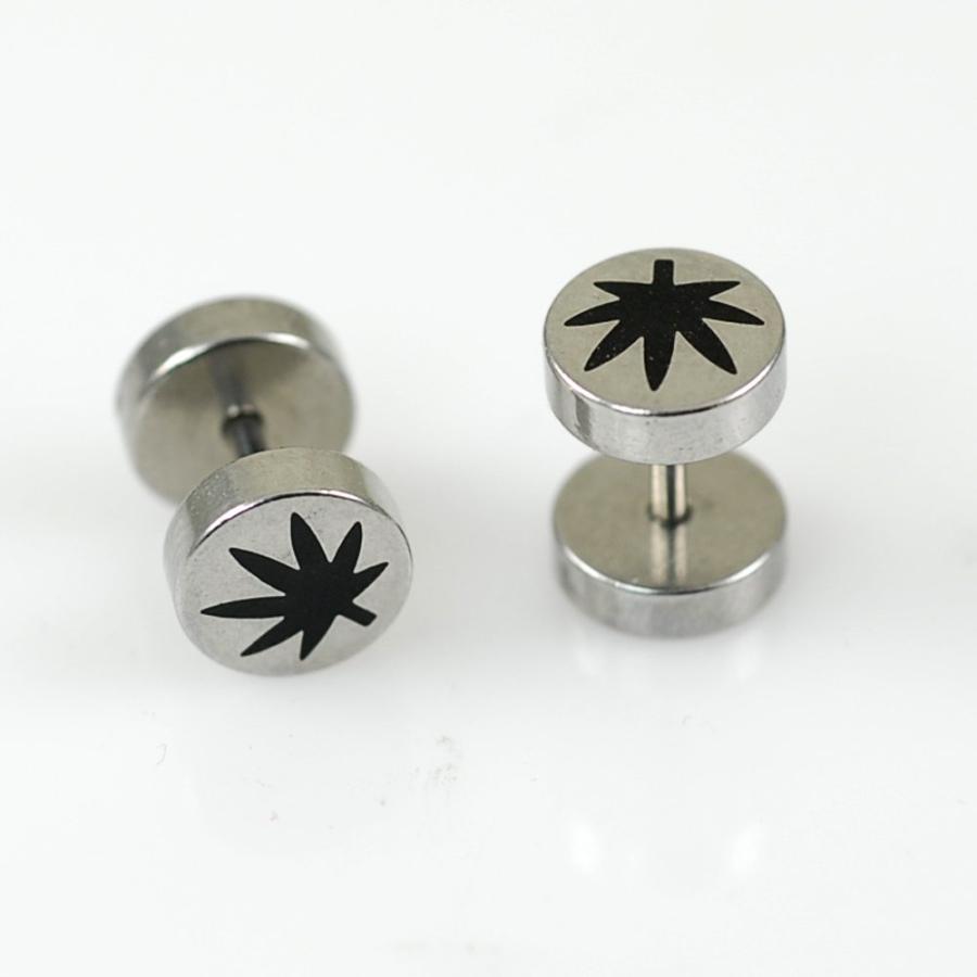 【並行輸入品】Fake Ear Plugs 16G Marijuana Steel 8mm(0G) : Best Style - 通販 ...