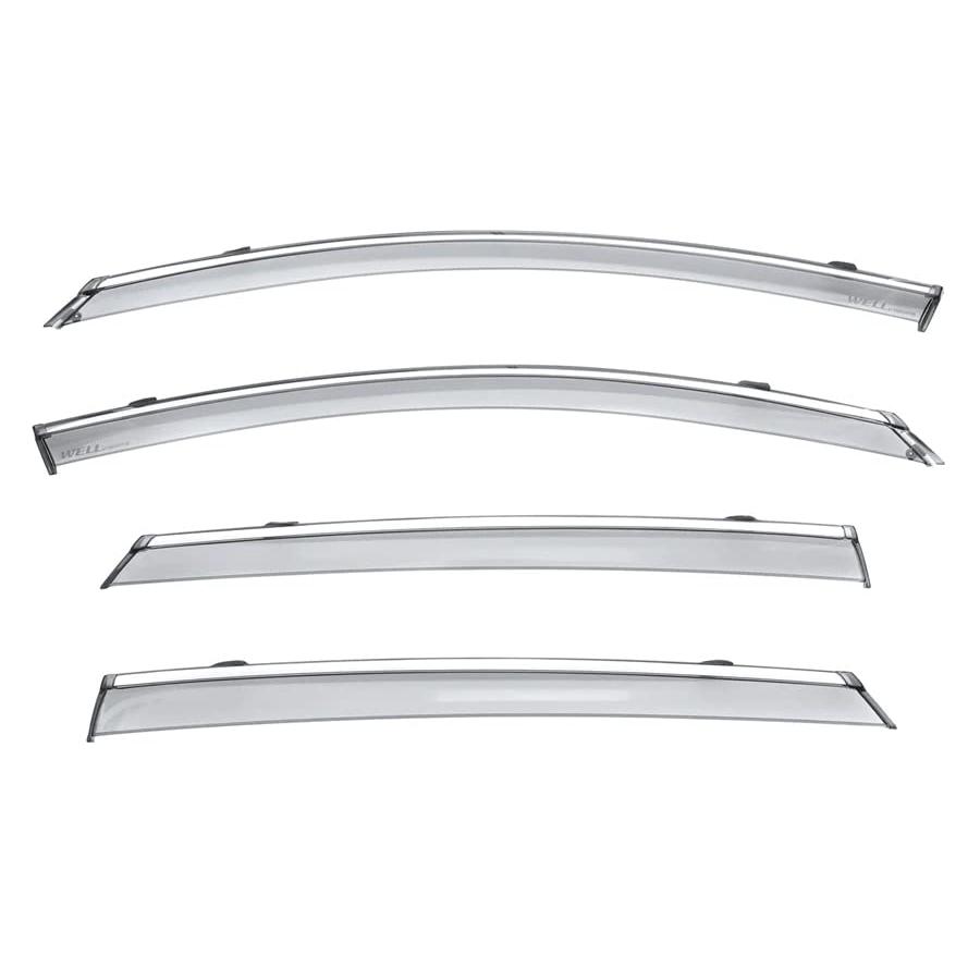 【並行輸入品】WellVisors Side Rain Guard Window Visors Deflectors Chrome Trim ...