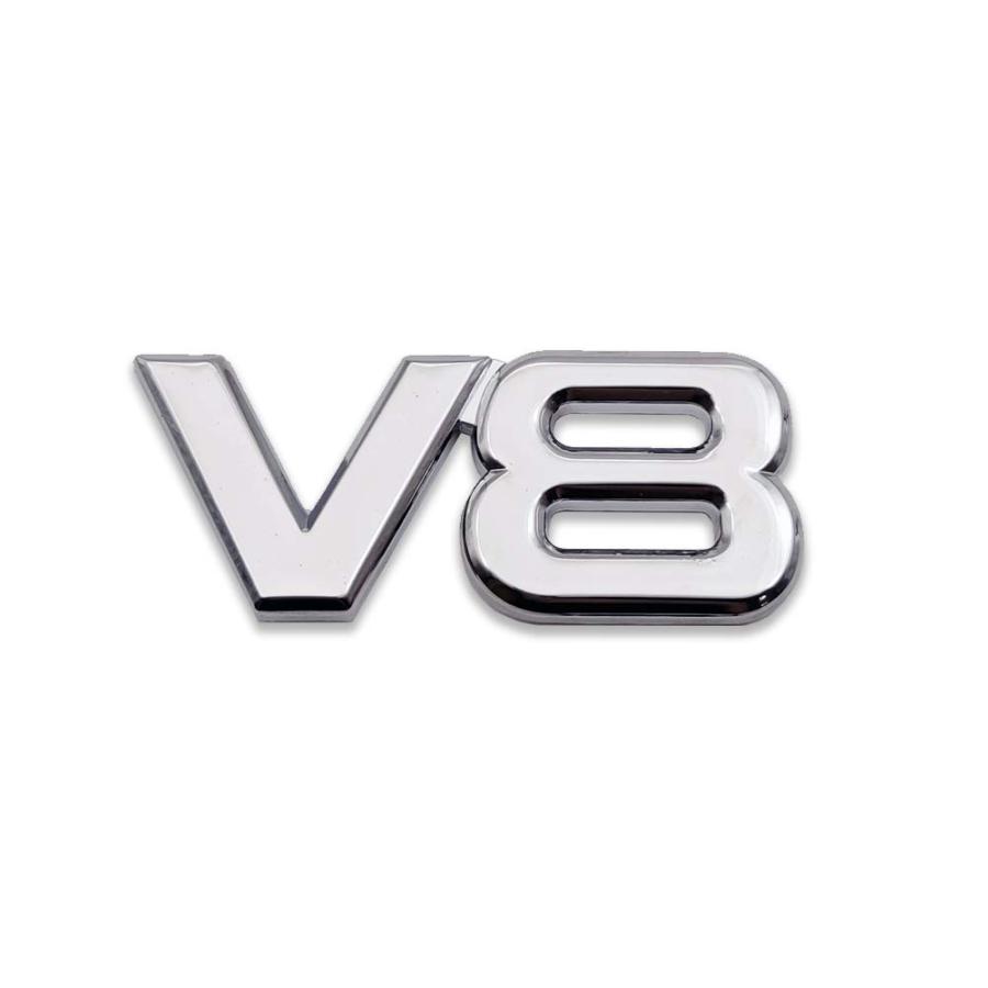 Chrome Metal V8 Logo Car Emblem Premium 3D V 8 Engine Badge Auto 並行輸入品 ...