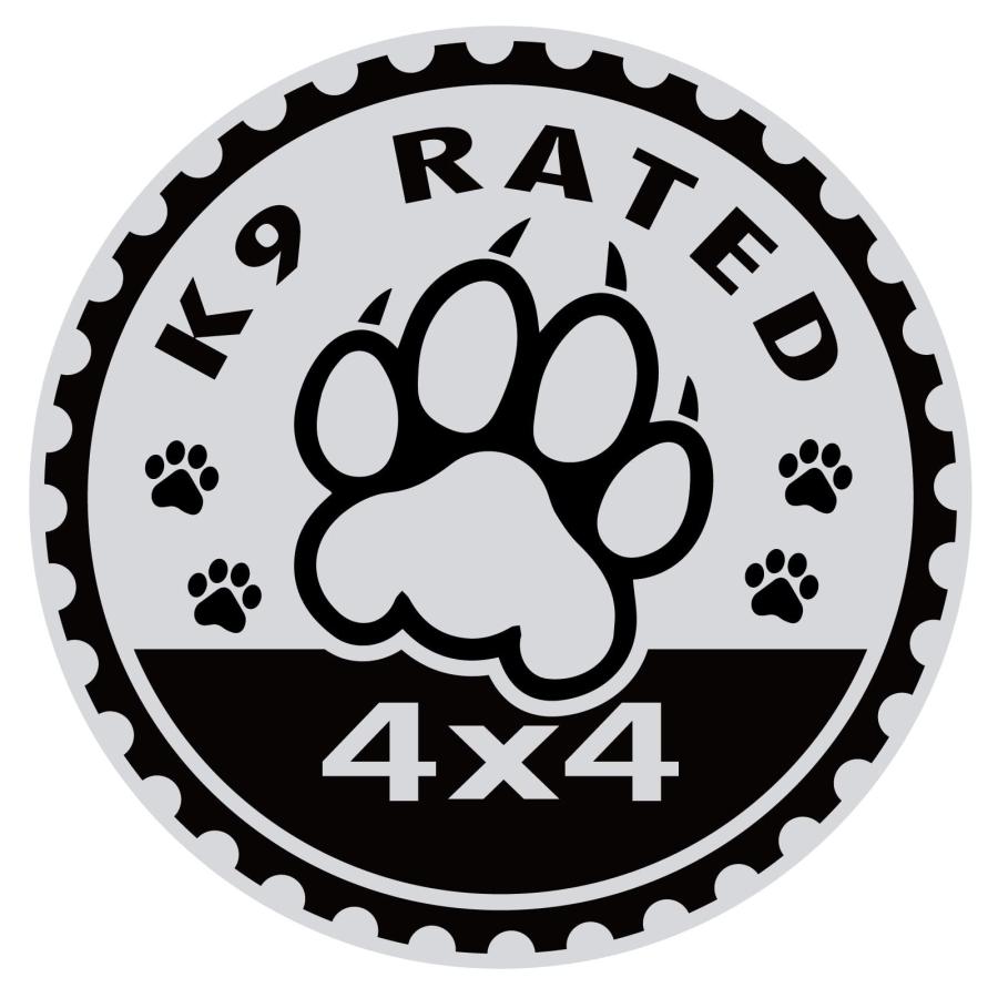 【並行輸入品】K9 Paw Print Badge Rated Car Emblem, 4 x Dogs Metal Automotive ...