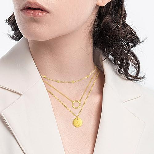 【並行輸入品】Tikfola イニシャル A~Z 14Kゴールドメッキ ネックレス レディース スターリングシルバー 上品 3層 イニシャルコイ : Best Style - 通販 ...