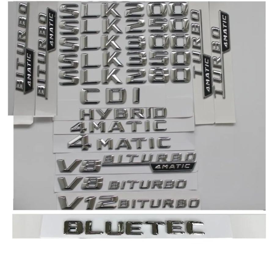 Chrome Trunk 3D Letters Badge Emblems for SLK32 SLK55 AMG SLK200 並行輸入品 ...