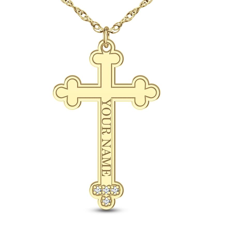【並行輸入品】OUTANG 10K 14K 18K 24K Yellow Gold Birthstone Cross Necklace for : Best Style - 通販 ...