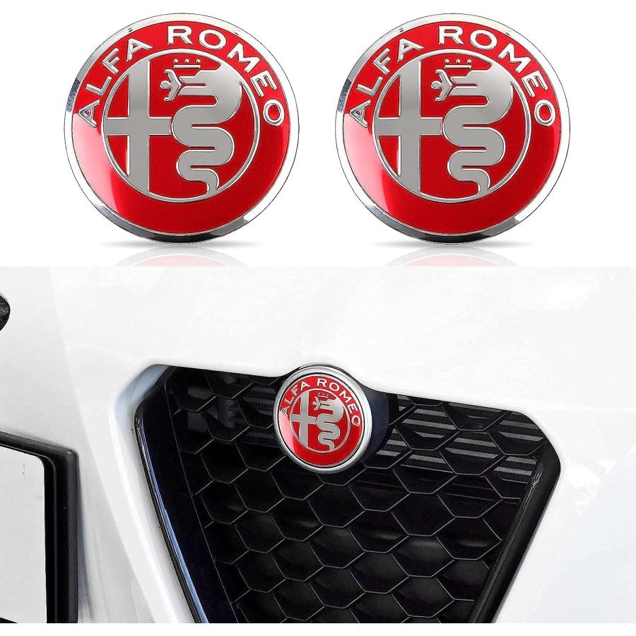 2pcs Car Emblem Sticker for Alfa Romeo 147 156 159 166 Giulietta 並行輸入品 ...