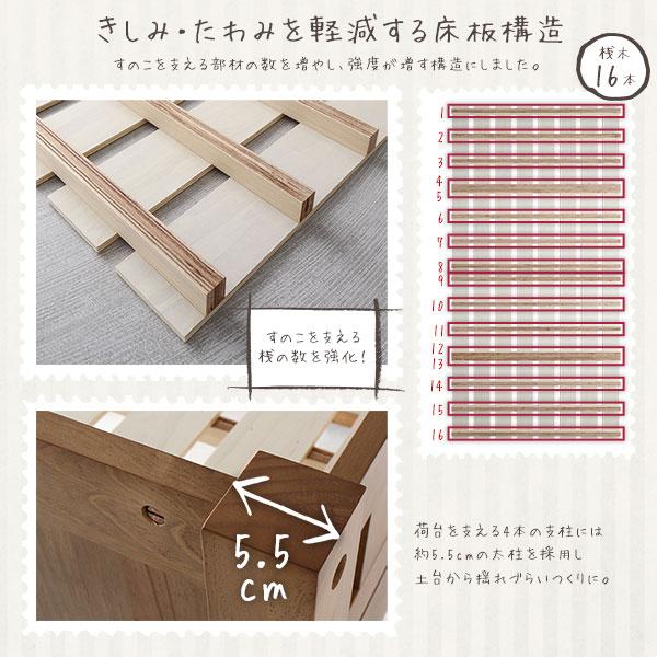 ロフトベッド シングル ハイタイプ 床下140cm ベッドフレームのみ すのこ仕様 木製 天然木 宮付き 棚付き 2口 コンセント付き ロフトベット 送料無料 : 2482995 ...