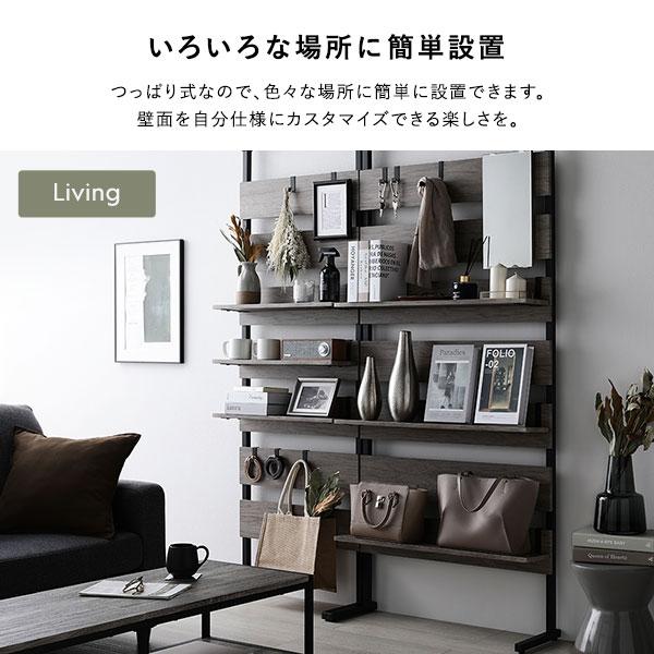 突っ張り ウォールラック 〔 60cm幅 〕 ミラー付 鏡付 壁面収納 棚 賃貸OK ウォールラック ディスプレイラック 収納ラック インテリア家具 送料無料 : 2544971 ...