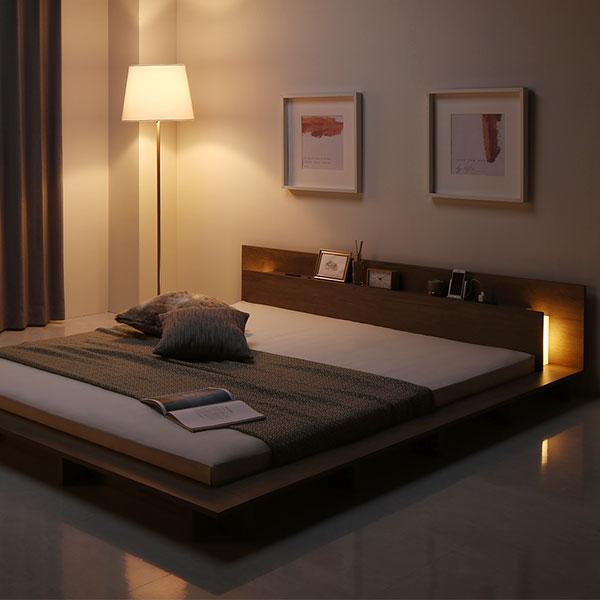 RASIK 照明付き フロアステージ ベッド キング ベッドフレームのみ 宮付き ローベッド すのこベッド すのこ ベット RELAIR リレア 送料無料 : RASIK(ラシク)Yahoo ...