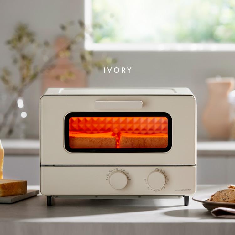 トースター オーブントースター 2枚焼き 4枚焼き おしゃれ かわいい 角皿付き 80℃ 230℃ 無段階調整 タイマー付き 新生活 EOT-201-W アイリスオーヤマ ...