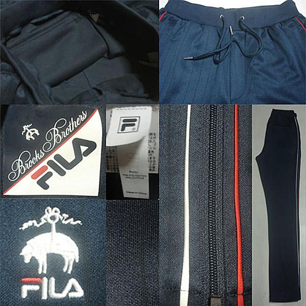 新品本物 ブルックス ブラザーズ Brooks Brothers ×フィラ FILA 限定コラボレーション トラックパンツ ジャージ XS ...