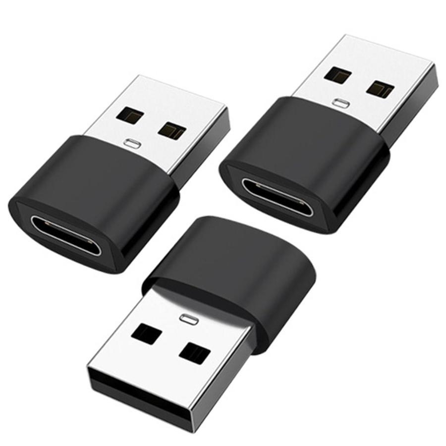3個セット typec 変換 アダプタ 2.0 変換アダプター usb type-C typeA 変換コネクタ コンパクト データ転送 ブラック ((S : ベストワン - 通販 ...