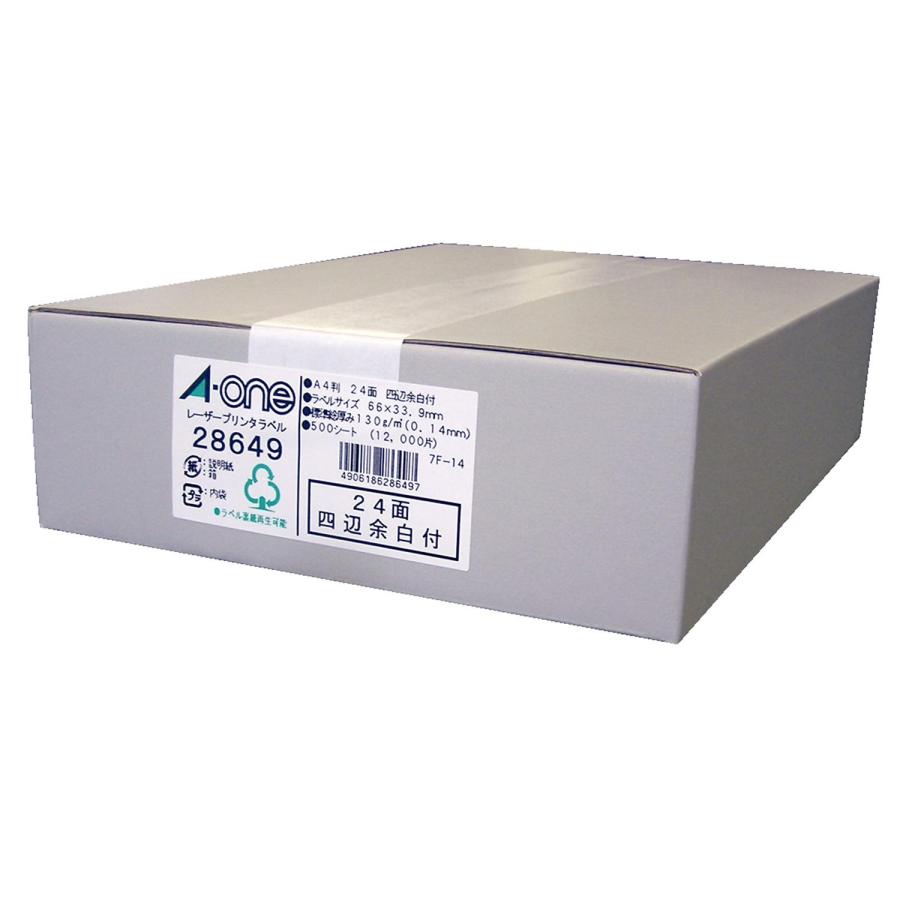 IRIS OHYAMA エーワン ラベルシール レーザー A4 24面 500シート 28649 : ベストワン - 通販 - Yahoo!ショッピング