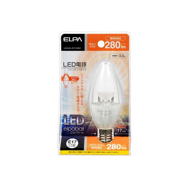 ELPA エルパ LDC4CL-E17-G351 LED電球 シャンデリア形 電球 E17 電球色 : ベストワン - 通販 - Yahoo!ショッピング