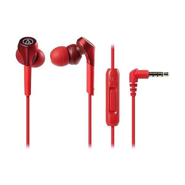 オーディオテクニカ ATH-CKS550XiS RD イヤホン 有線 スマートフォン用 カナル型 重低音 ハイレゾ音源対応 レッド : ベスト ...