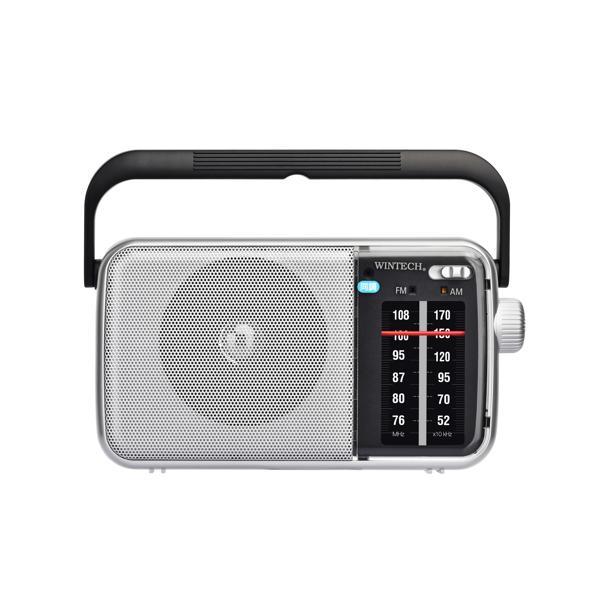 WINTECH AM FMポータブルラジオ HR-K73 ワイドFM対応 高感度 DSP シルバー イヤホン端子付き 乾電池式 : ベストワン ...