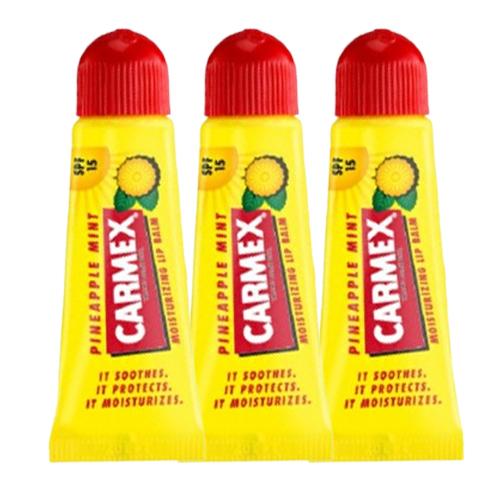 Carmex CARMEX カーメックス クラシック リップバーム チューブ 10g×3本セット パイナップルミント SPF15 チューブタイプ[5701] メール便無料[A][TN100 ...