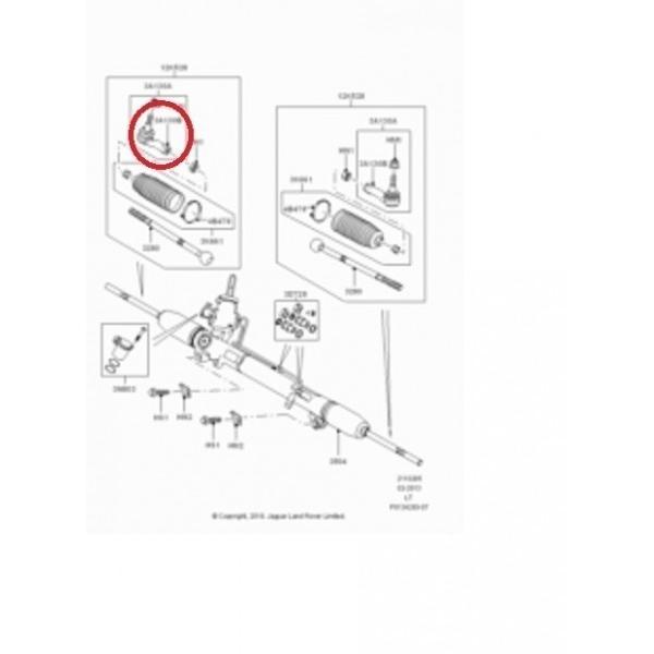 ランドローバー 新品 レンジローバースポーツ ステアリングラックエンド QJB500070/LR010676 左右共通 14M 社外品 ...