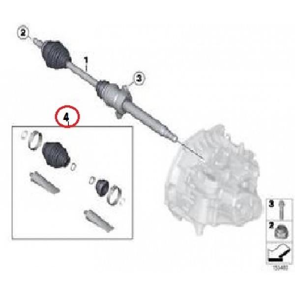 MINI（ミニ） 新品 BMW MINI ドライブシャフトブーツセット 片側分セット R55 56 57 58 59 31607591694 ...