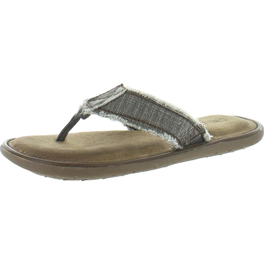 【並行輸入品】Crevo Bray Frayed Hemp Memory Foam Slide Flip Flops for Men Brow ...