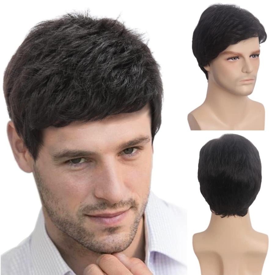 MEDISIFA Black Men Wig Short Wigs for Mens Straight Synthetic La 並行輸入品 : D-Market - 通販 - Yahoo ...