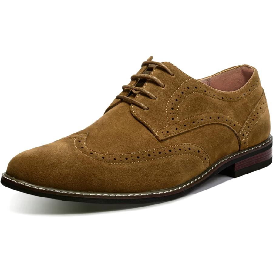 【並行輸入品】Mofri Men's Dress Shoes Size 8 Formal Wingtip Oxford Brown Sho ...