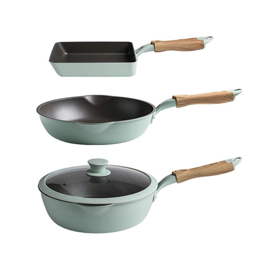 Pot Set Home Kitchen Wok Frying Pan Combination Non Stick Sp 並行輸入品 : D ...