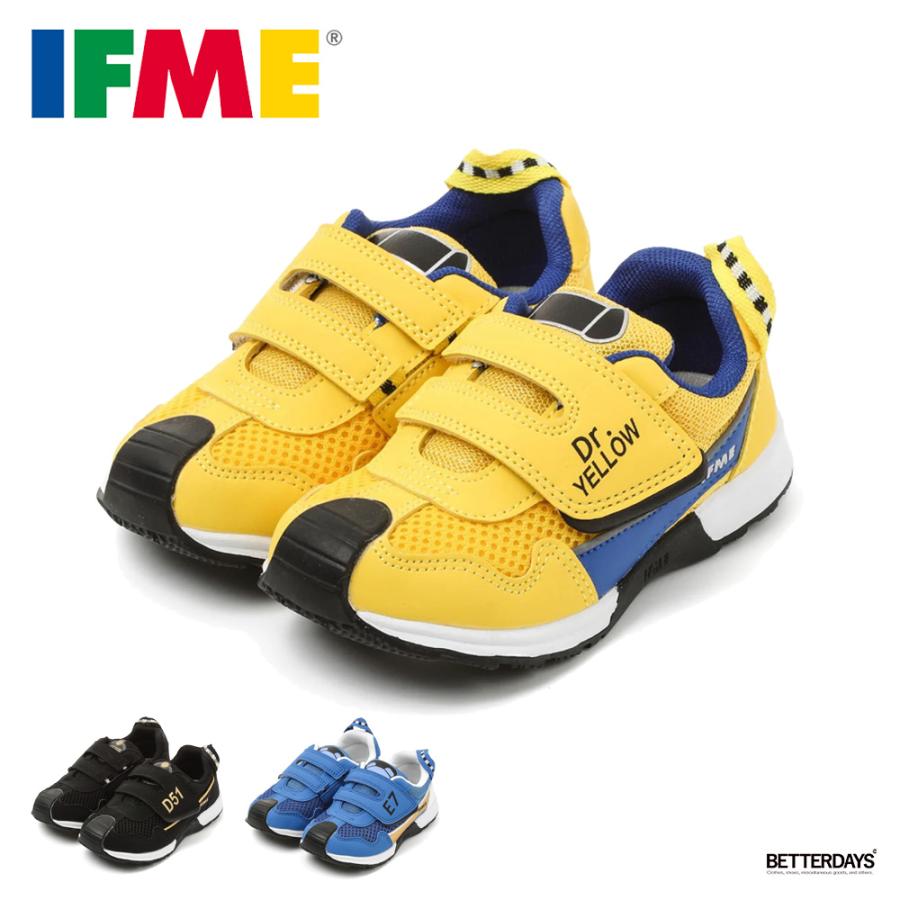 IFME × TRAIN キッズ スニーカー イフミー テープ ベルクロ 男の子 女の子 子供 靴 電車 鉄道ドクターイエロー D51 E7 15-18cm 30-3419 : BETTER ...
