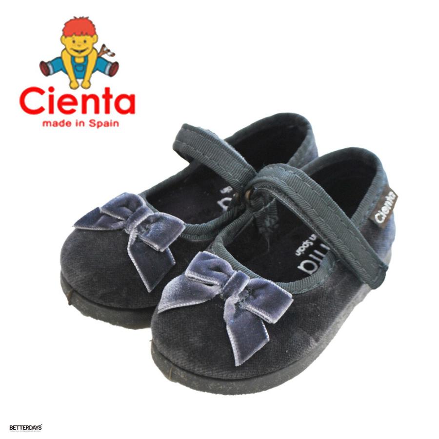 Cienta ワンストラップ ドレスシューズ キッズ シエンタ ベロア リボン ジュニア フラットシューズ 子供 女の子 靴 12cm-15cm : BETTER DAYS ベターデイズ ...