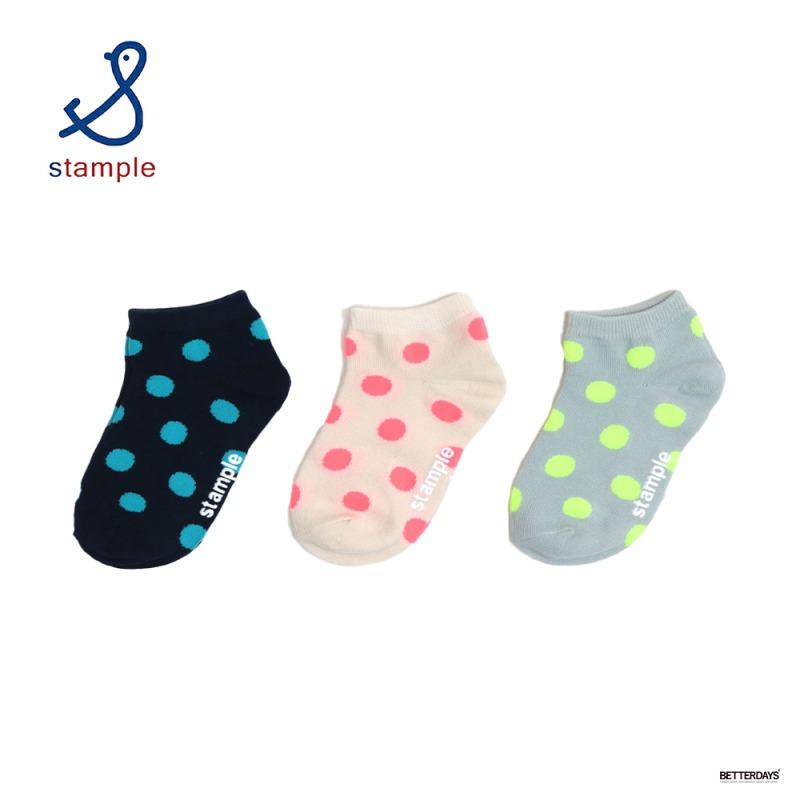 stample 靴下 キッズ スタンプル Stample ネオンドット アンクルソックス3P 3P 3足セット 女の子 男の子 子供 保育所 幼稚園 小学生 レディース 13-25cm ...