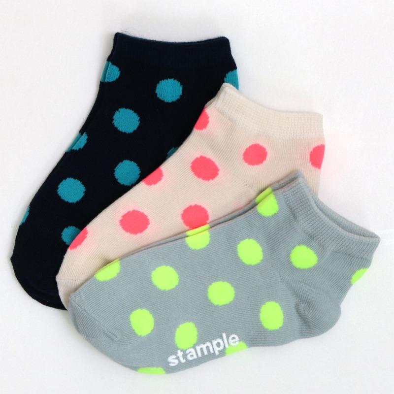 stample 靴下 キッズ スタンプル Stample ネオンドット アンクルソックス3P 3P 3足セット 女の子 男の子 子供 保育所 幼稚園 小学生 レディース 13-25cm ...