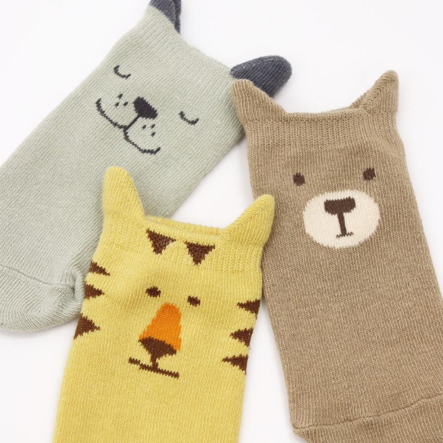 stample 靴下 キッズ スタンプル Stample 耳付きアニマル 園児アンクルソックス 3P 3足組 男の子 女の子 子供 保育所 幼稚園 小学生 ベビー13-18cm 73156 ...