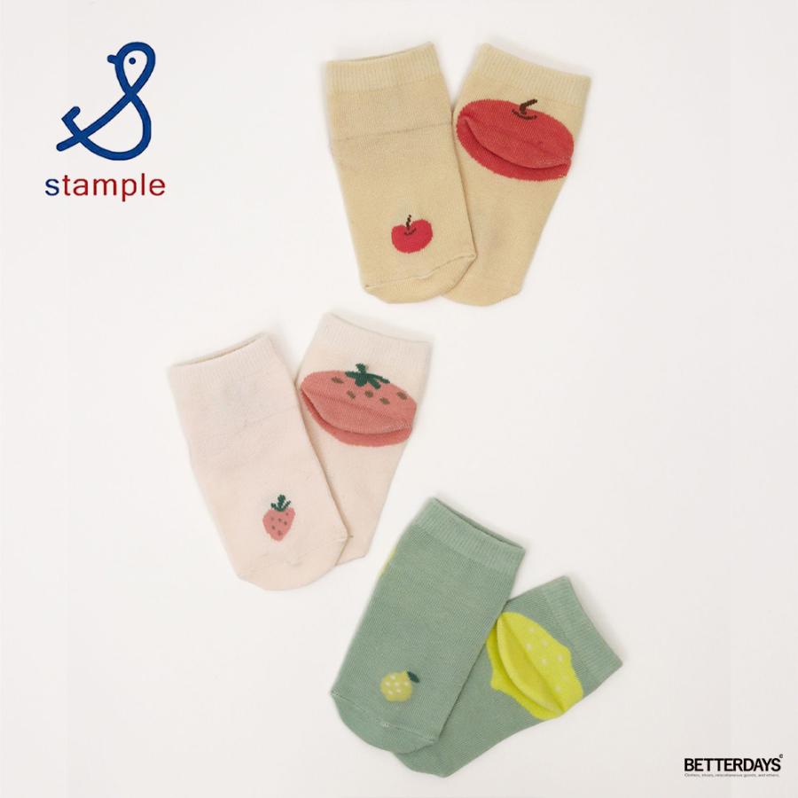 stample 靴下 キッズ スタンプル Stample フルーツ園児アンクルソックス 3P 3足組 男の子 女の子 子供 保育所 幼稚園 小学生 ベビー13-18cm 73160 ...