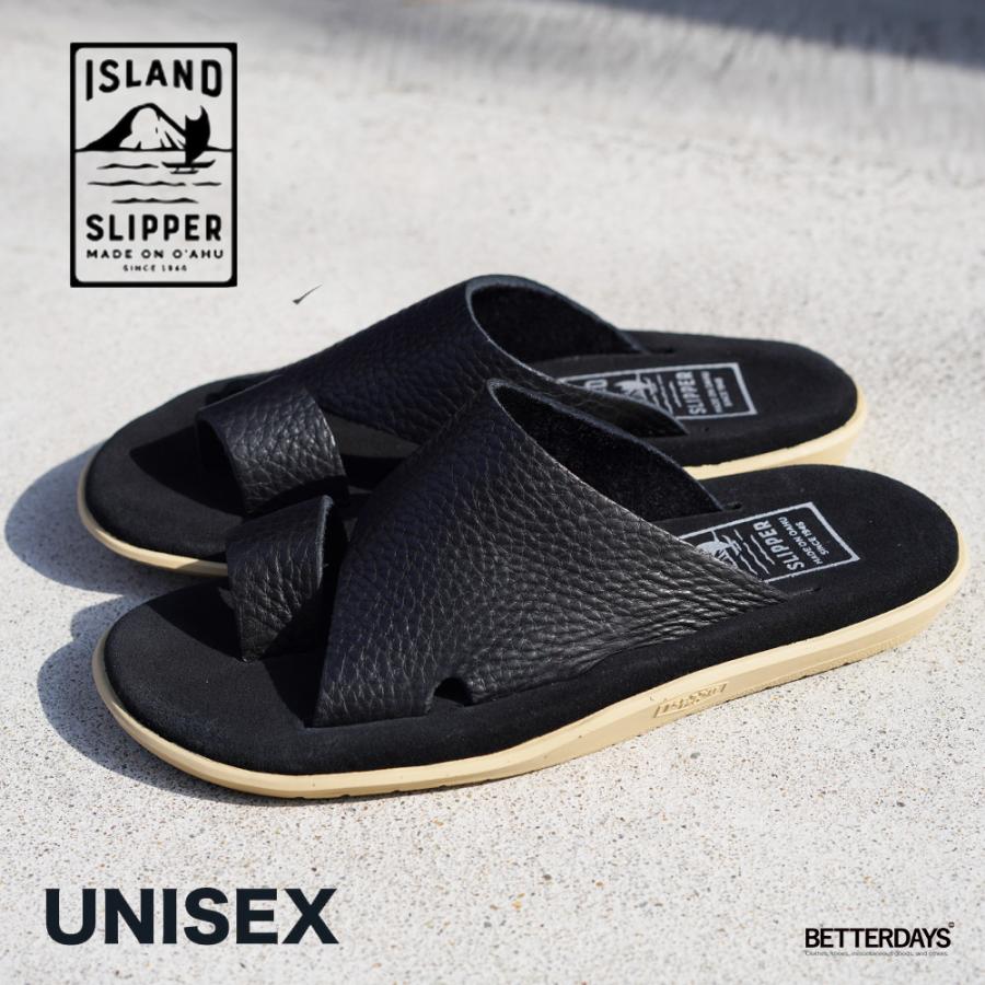 ISLAND SLIPPER トングサンダル ビーチサンダル メンズ アイランドスリッパ LEATHER BLACK 25-29cm 【国内正規品】 PTS704BH : BETTER ...