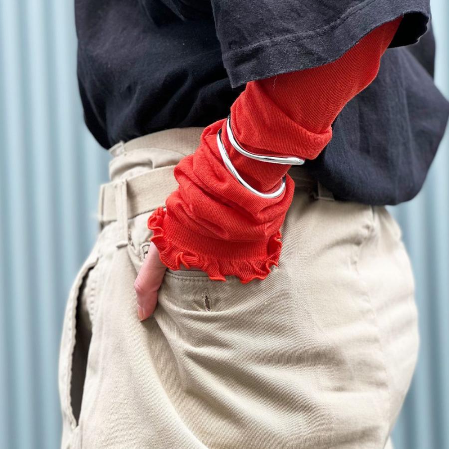 TAWARA アームカバー フリルあり UV加工 ゆるアームカバー 日よけ UVカット フリル レディース 綿100％ 1組 無地 t60566 : BETTER DAYS ベターデイズ ...