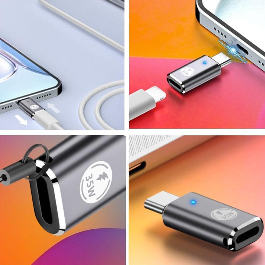 iPhone 16 lightning to usb type c 変換 アダプター pd 急速 充電 35w iphone 2個 高速 ライトニング タイプ ケーブル : アップルウォッチ ...