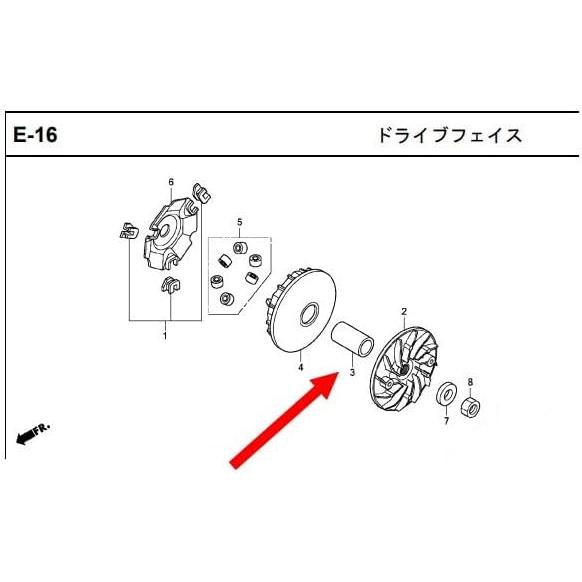 ホンダ ホンダ純正部品 ドライブフェイス ボス PCX JF81 HYBRID JF84 PCX150 KF30 ADV150 KF38 22105-K97-T00 : B&E ZIPANG ...