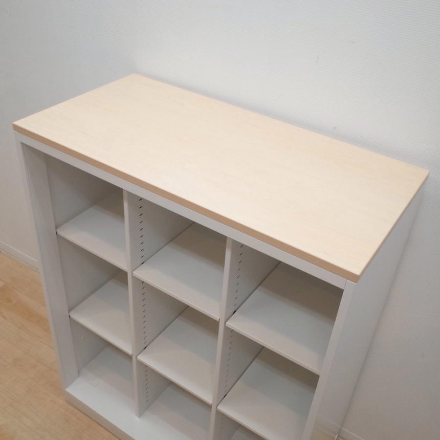 KOKUYO キャビネット コクヨ エディア EDIA オープン書庫 3列3段 W900 D450 H1130 19年製 BWUH-K359SAW ホワイト 靴箱 収納 KK15413 中古 ...
