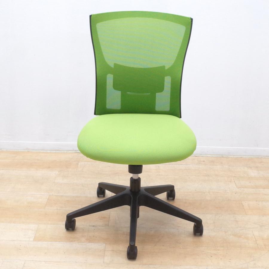 イトーキ（ITOKI） オフィスチェア サリダチェア 肘無しオフィスチェア YL5 グリーン 椅子 肘無 ランバーサポート メッシュ ワーク KK16976 中古オフィス家具 : ビックリ ...