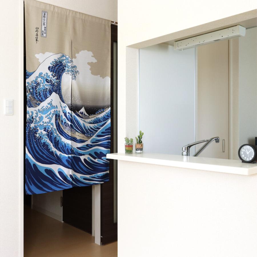 のれん 間仕切り 暖簾 目隠し 和柄 和風 本縫いのれん 北斎 白波 85X150cm : BIC SHOP - 通販 - Yahoo!ショッピング