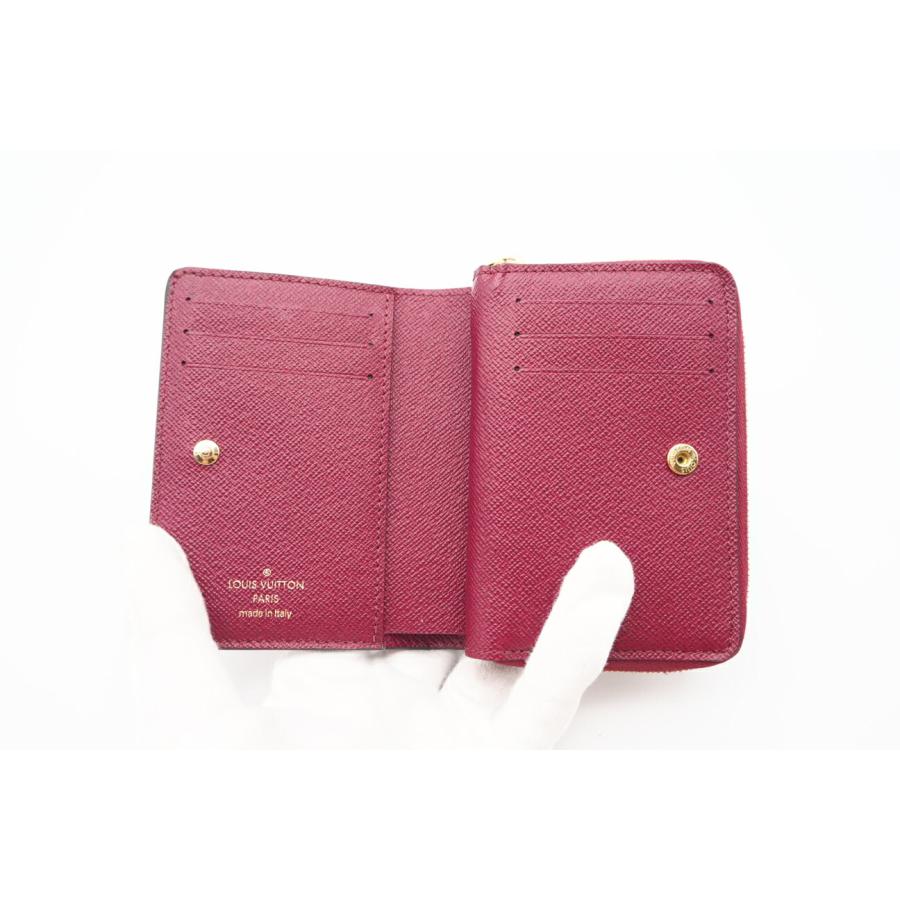 ☆安心の3大保証☆ ABランク ≪LOUIS VUITTON ルイ ヴィトン/二つ折り財布≫ M82377 モノグラム ポルトフォイユ ルー フューシャ ブラウン レッド LOUIS VUITTON（ルイ・ヴィトン） ☆安心の3大保証☆ ABランク ≪LOUIS