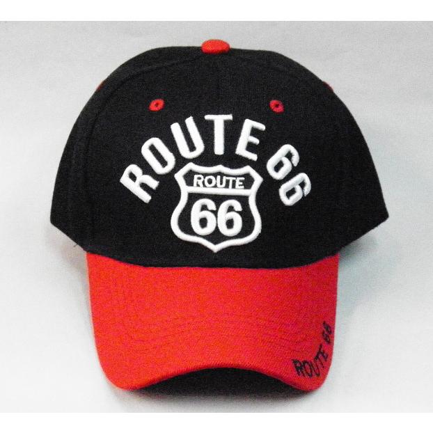 ルート66 キャップ #18-02 ブラック/レッド MOTHER ROAD ROUTE 66 CAP #18-02 Blackルート66 ...