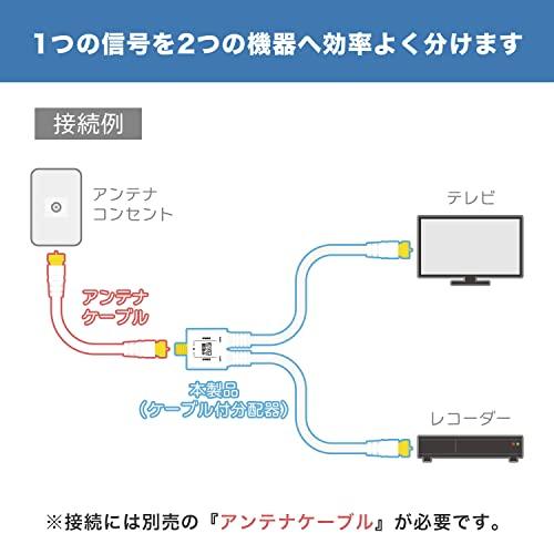 ホーリック アンテナ分配器 【4K8K放送(3224MHz)/BS/CS/地デジ/CATV 対応】 ケーブル一体型 50cm ホワイト ネジ式コネクタ AP-719WW ...