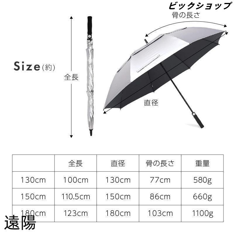 日傘 特大 大きい 大きめ 大型 uvカット 180cm 150cm 130cm 遮光 耐風 晴雨兼用 軽量 スポーツ傘 ワンタッチ : ビックショップ - 通販 - Yahoo!ショッピング