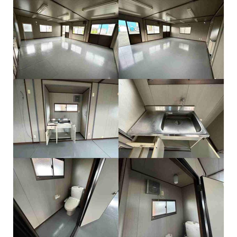 中古ユニットハウス 中古プレハブ 5.6m3連棟 トイレ・キッチン付 11.9坪 23.7帖 39.3平米 スーパーハウス 事務所 倉庫 物置 店舗 仮設 車屋 10003493-02 ...